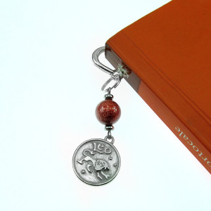 Semn de carte metalic zodia Leu