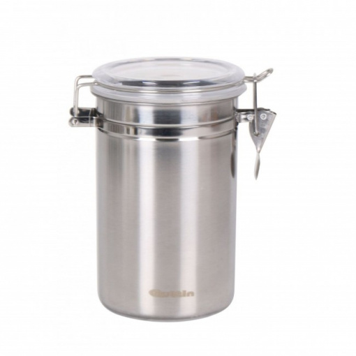 Recipient inox, capac cu clapeta, depozitare alimente, 10x16 cm ...