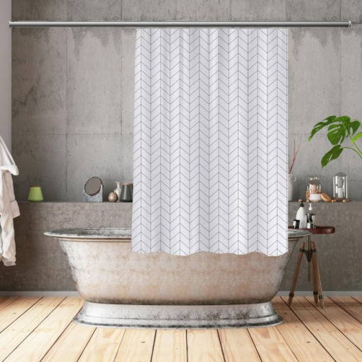 Perdea de dus cu 12 inele, PEVA, 180x180 cm, Mozaik, perdea de dus ...