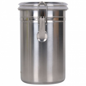 Recipient inox, capac cu clapeta, depozitare alimente, 10x16 cm ...