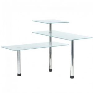 Raft de colt 3 niveluri, cu sticla mata, Raft de colt pentru bucatarie ...