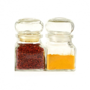 Set 4 recipiente din sticla pentru condimente - 0.12 l, borcan ...