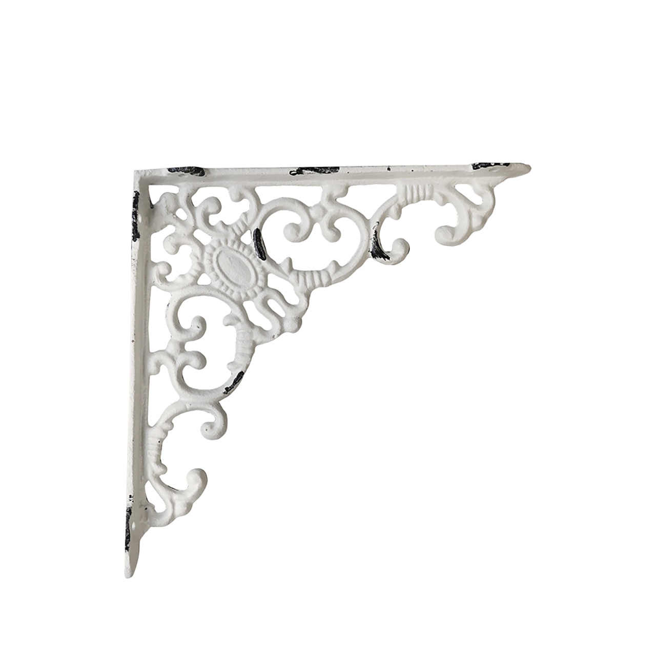 Suport pentru raft, alb, din metal, aspect vintage, Monogram