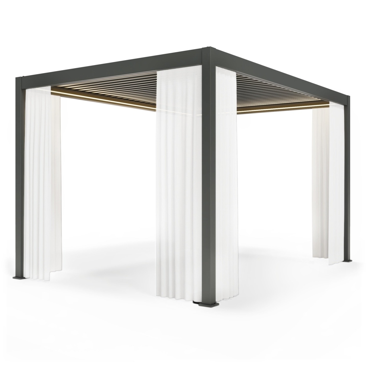 Perdele albe pentru pergola 4x3m Antilla