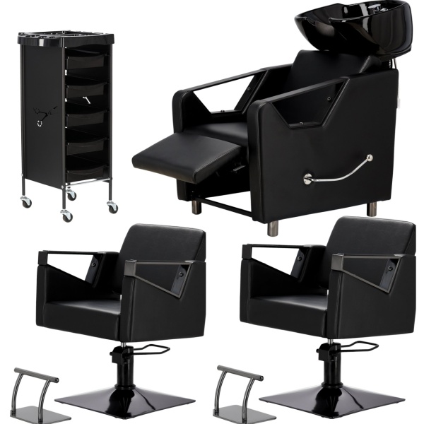 Mobila salon infrumusetare cu scafa coafor si 2 scaune coafor plus ...