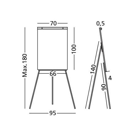 Flipchart magnetic, 100 x 70 cm, Optima + 1 Marker si Burete