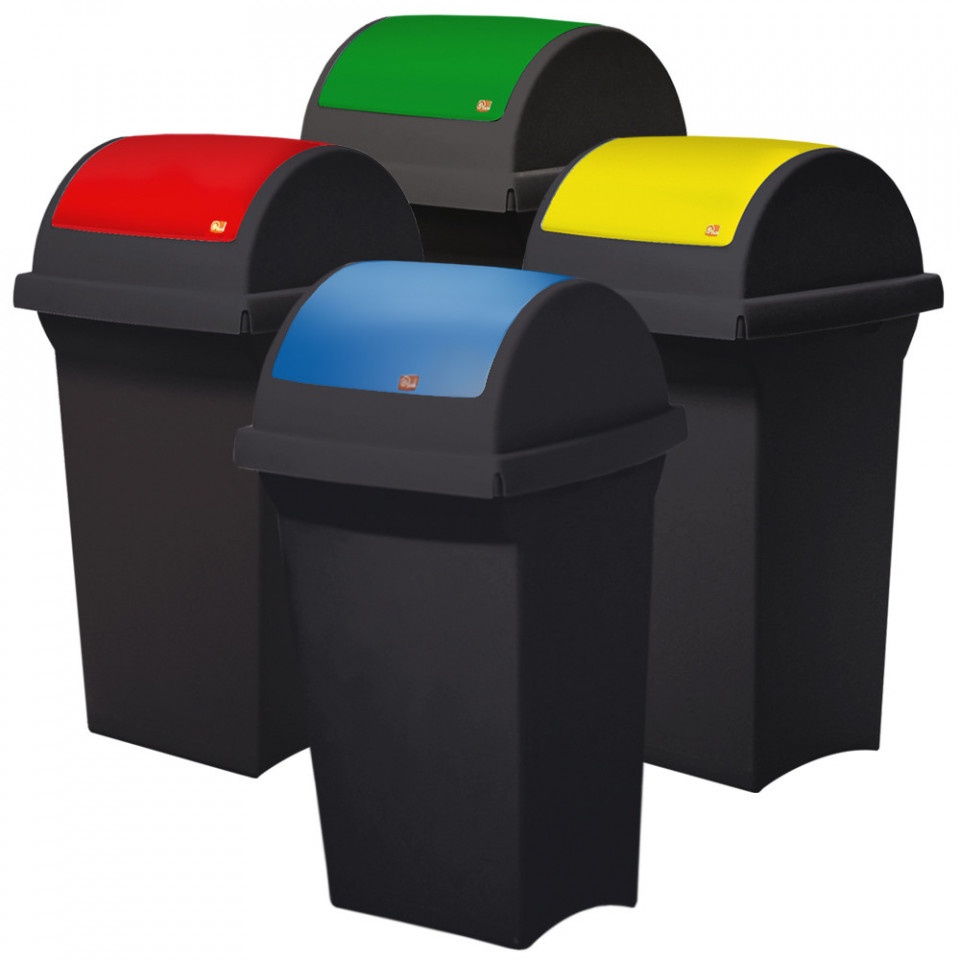 Cos gunoi inox 50 litri, cu capac batant Push