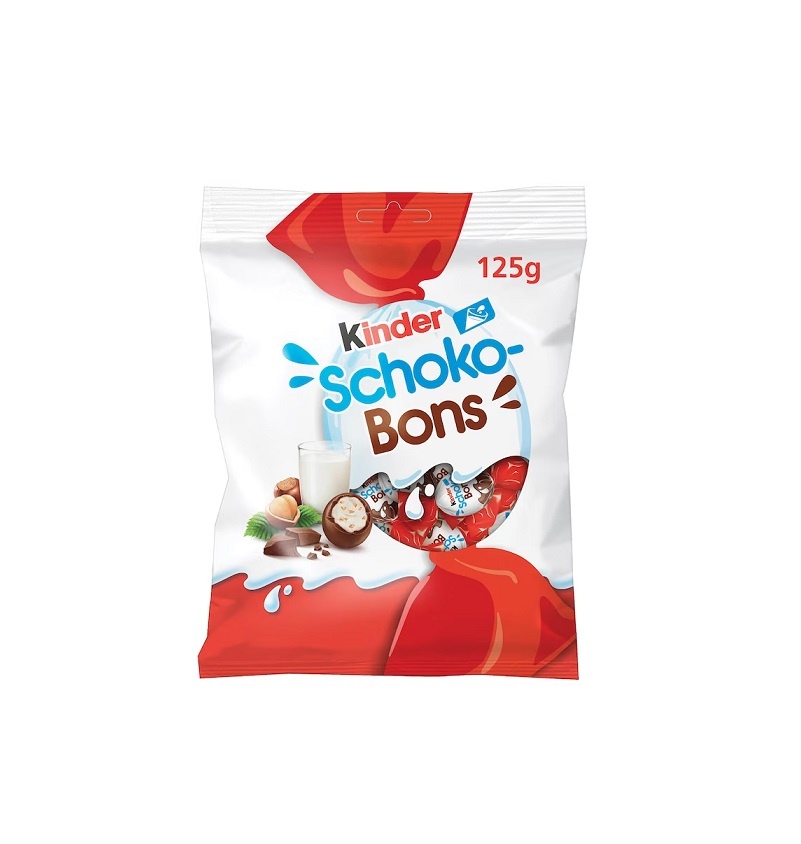 Bomboane de ciocolata cu lapte alune Kinder Schokobons, 125g