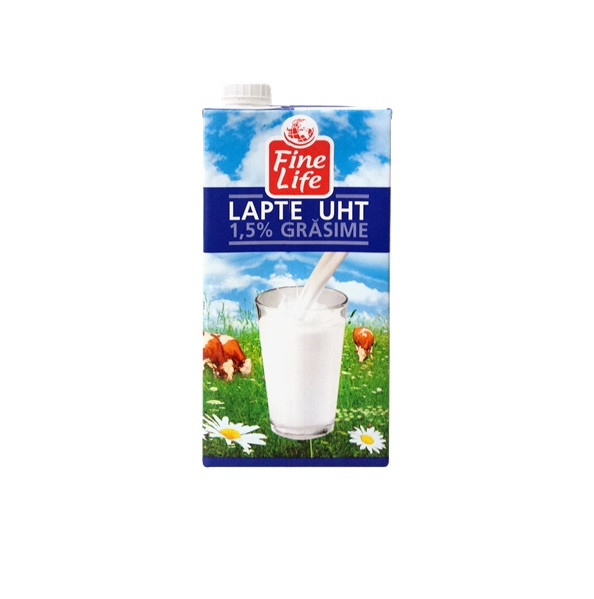 Lapte UHT Fine life, 1.5% grasime, 1L