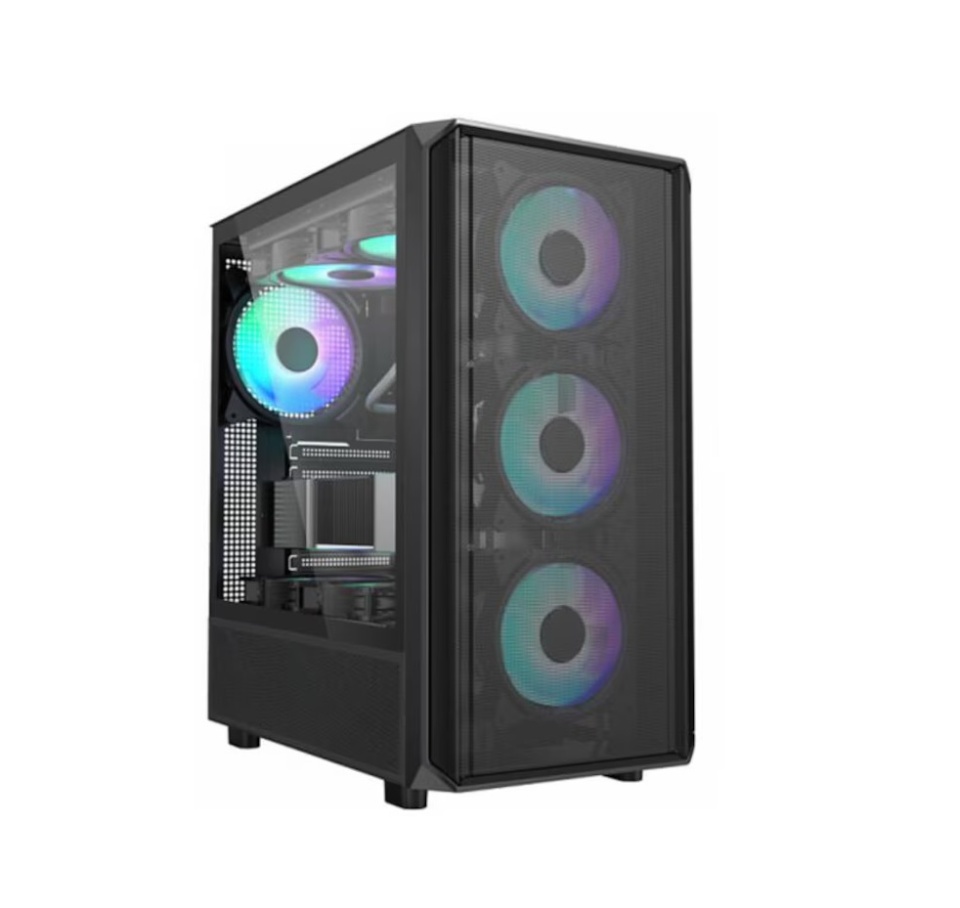 Carcasa Gaming PC Serioux Vanguard, cu 4 ventilatoare ARGB, Middle ...