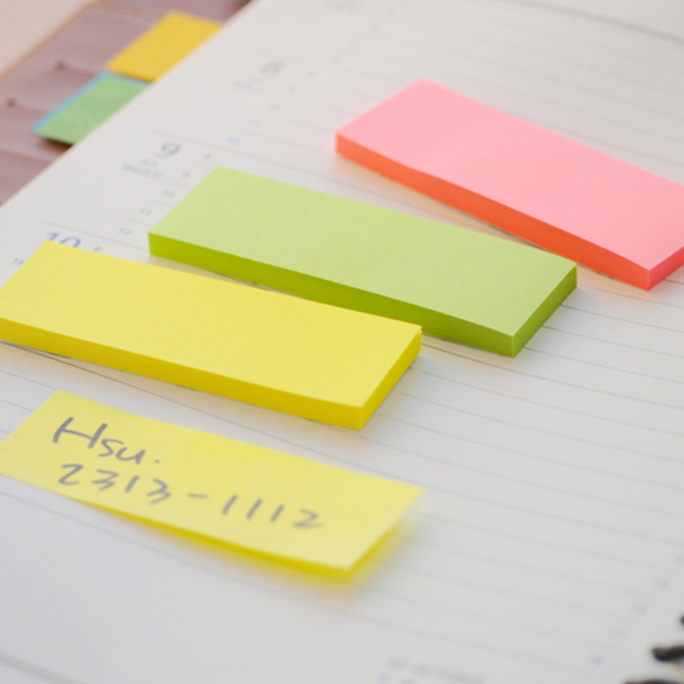 Stick notes index 76 x 25 mm, 3 x 50 file/set, Stickn - 3 culori neon