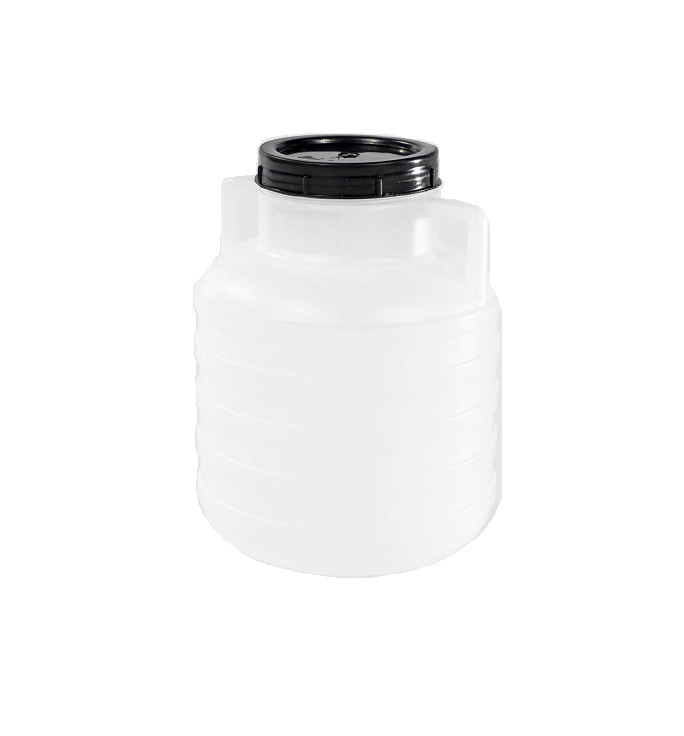 Bidon din plastic cu manere si capac, 10L, alb