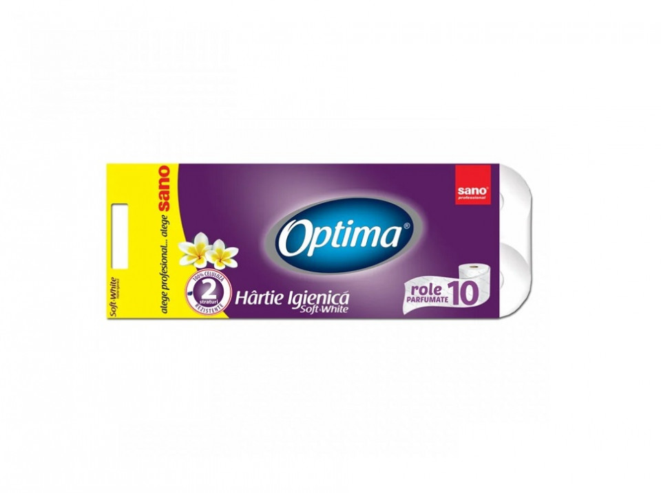 Hartie Igienica parfumata Sano Paper Toilet Optima, 2 straturi, 10 role/set