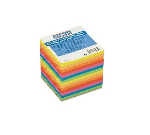 Cub hartie 9x9x9 cm, 700 file - lipite pe o latura, DONAU - culori asortate