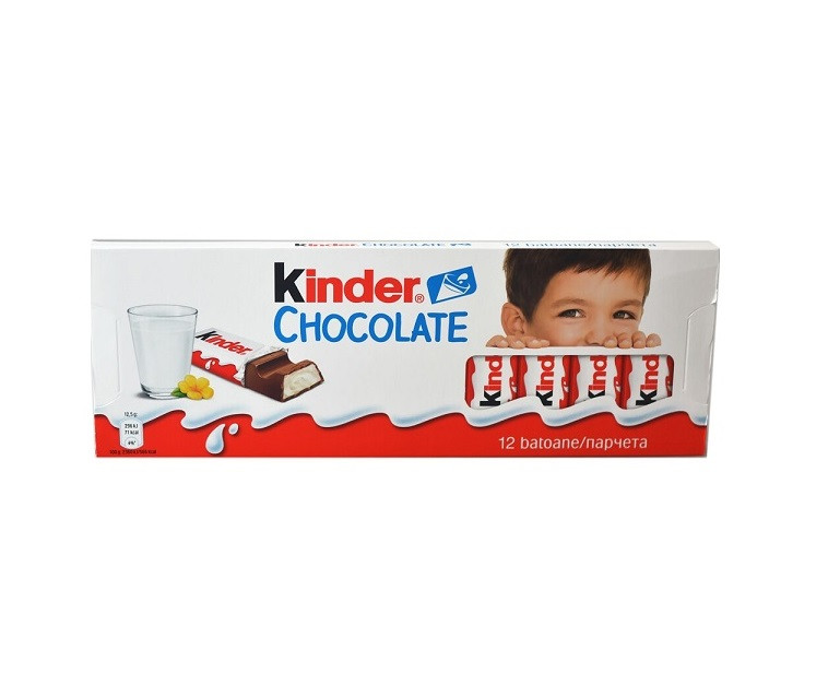 Batoane de ciocolata Kinder Chocolate, 12 buc la cutie, 150g