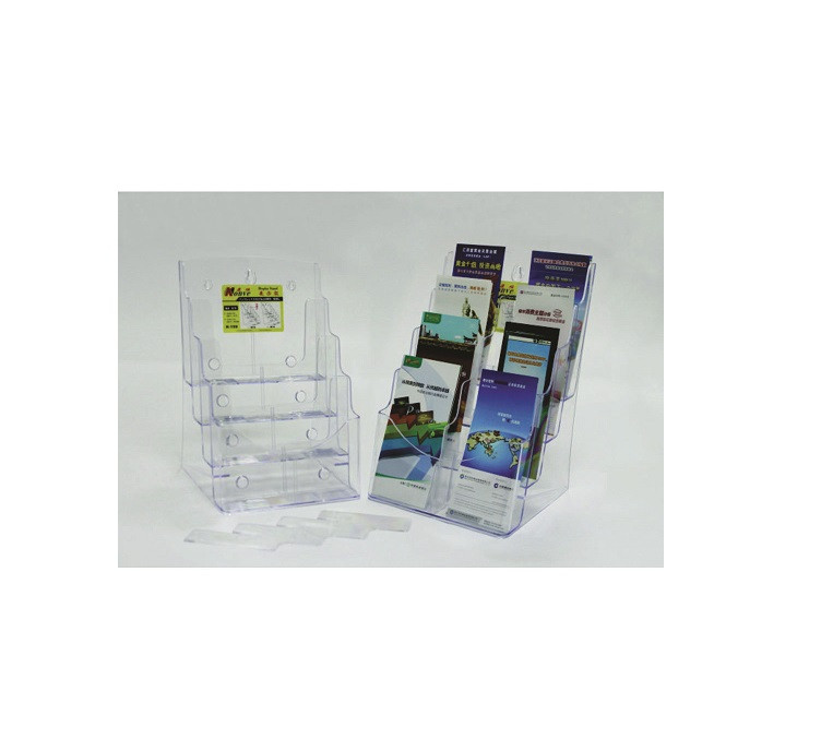 Display plastic pentru brosuri, de birou/perete, 4 x A4-portrait, KEJEA ...