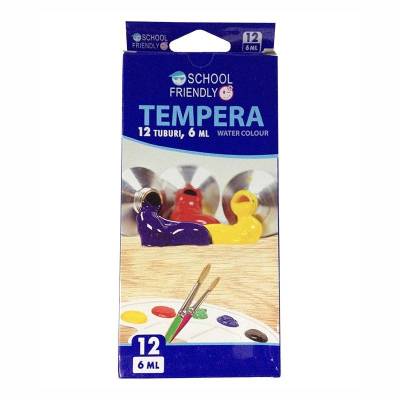 Acuarele tempera pe baza de apa, 12culori x 6 ml