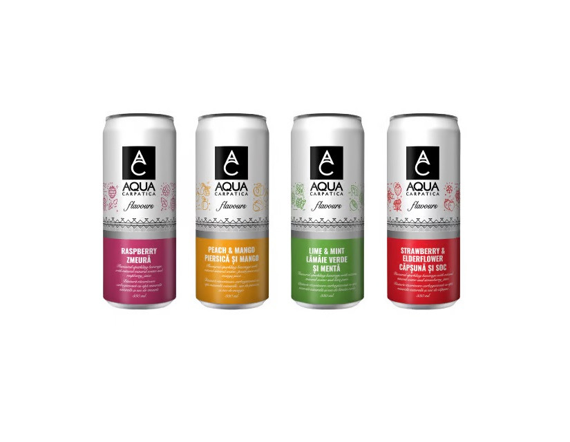 Apa minerala AQUA CARPATICA Capsuni & Soc, 4 x 330 ml