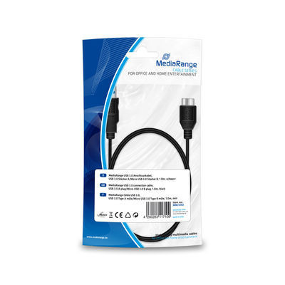 Cablu USB 3.0 A Plug/Micro USB 3 MediaRange,1m