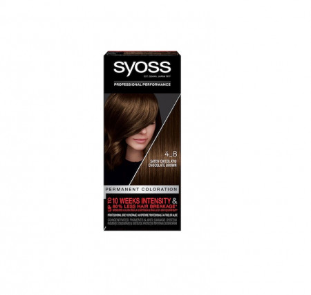 Vopsea de par permanenta Syoss Color Baseline 4-8 Saten Ciocolatiu, 115 ml
