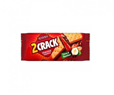 Biscuiti cu Umplutura cu Crema de Cacao, Roshen 2 Crack, 235g