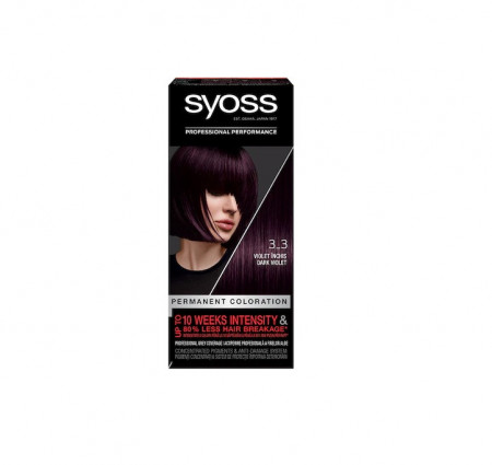 Vopsea de par permanenta Syoss Color Baseline 3-3 Violet Inchis, 115 ml