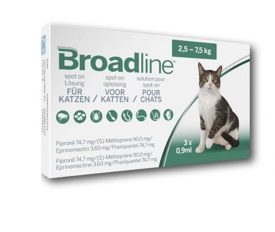 BROADLINE soluţie spot-on pentru pisici de 2,5 – 7,5 kg