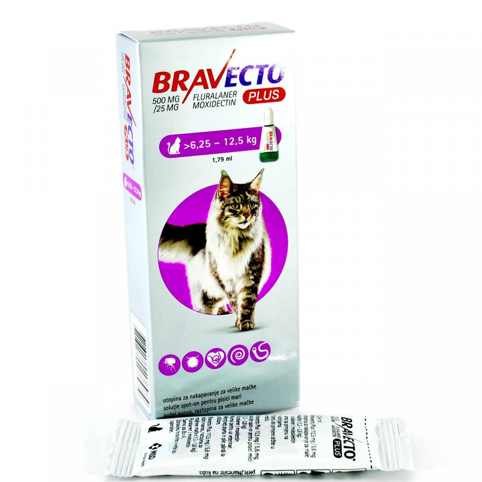 Pipeta deparazitare externa interna Bravecto Plus Spot On 500 mg pisici ...