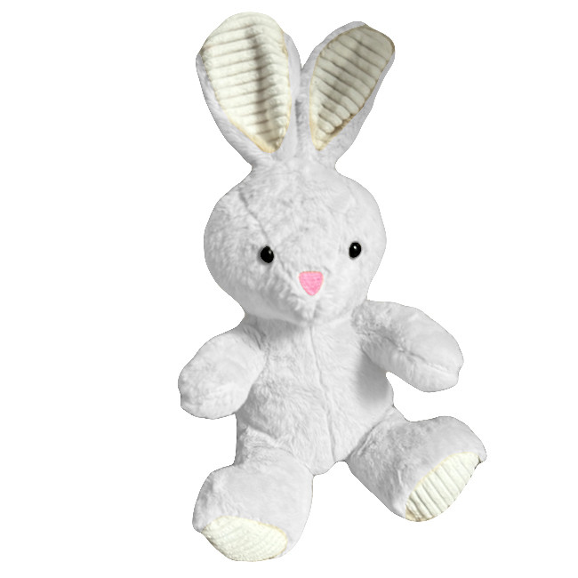 Iepuras de plus Easter Riko, cu nas roz, inaltime 30cm, Alb