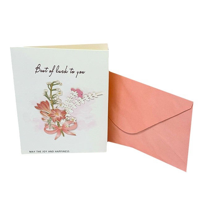 Felicitare cu design 3D si plic "Best of luck to you"