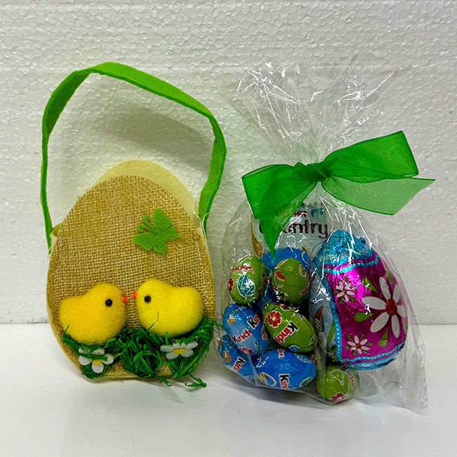 Cos Easter mini, Kinder Country 23gr, ou Choco Pack 20gr, 11 oua Kinder ...