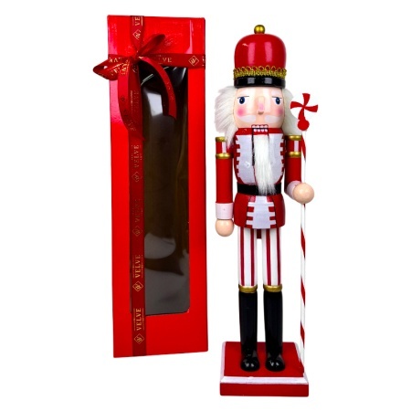Decoratiune de Craciun, Spargator de Nuci Candy Cane din lemn, cu bete ...