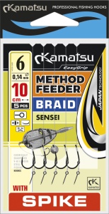 Rig Method Feeder pe Spin Kamatsu Sensei Barbless Fir Textil 5buc