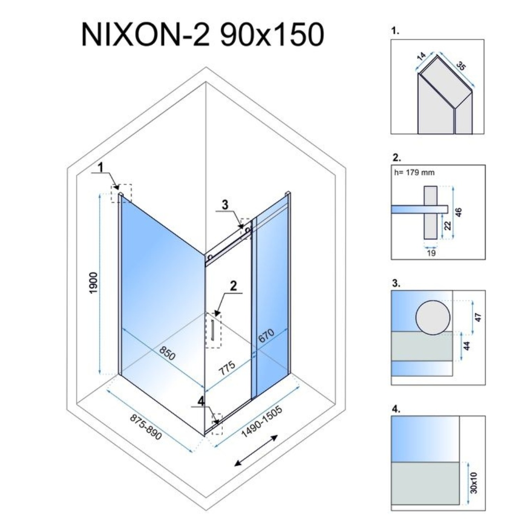Vezi Cabina De Dus Rectangulara PRO NIXON - ProEra