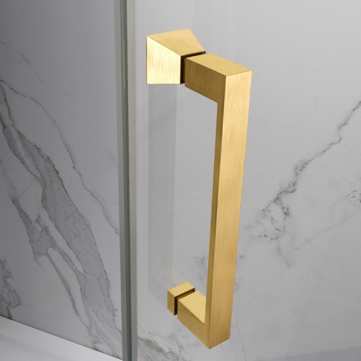 Cabina de dus KZ10B pentagonala, Dimensiune 90x90cm, Culoare Auriu Periat