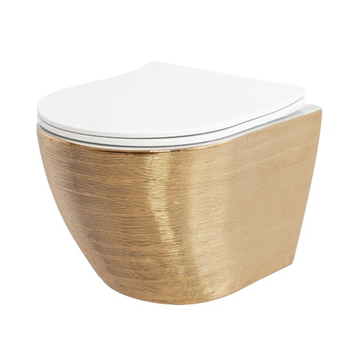 Vas WC PRO CARLO FLAT BRUSH GOLD Auriu / Alb - ProEra