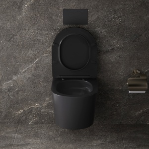 Vas wc suspendat Tornado Elite Black Matt, rimless cu capac din ...