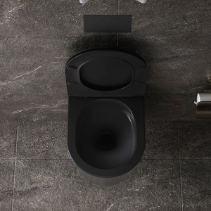 Vas wc suspendat Tornado Elite Black Matt, rimless cu capac din ...