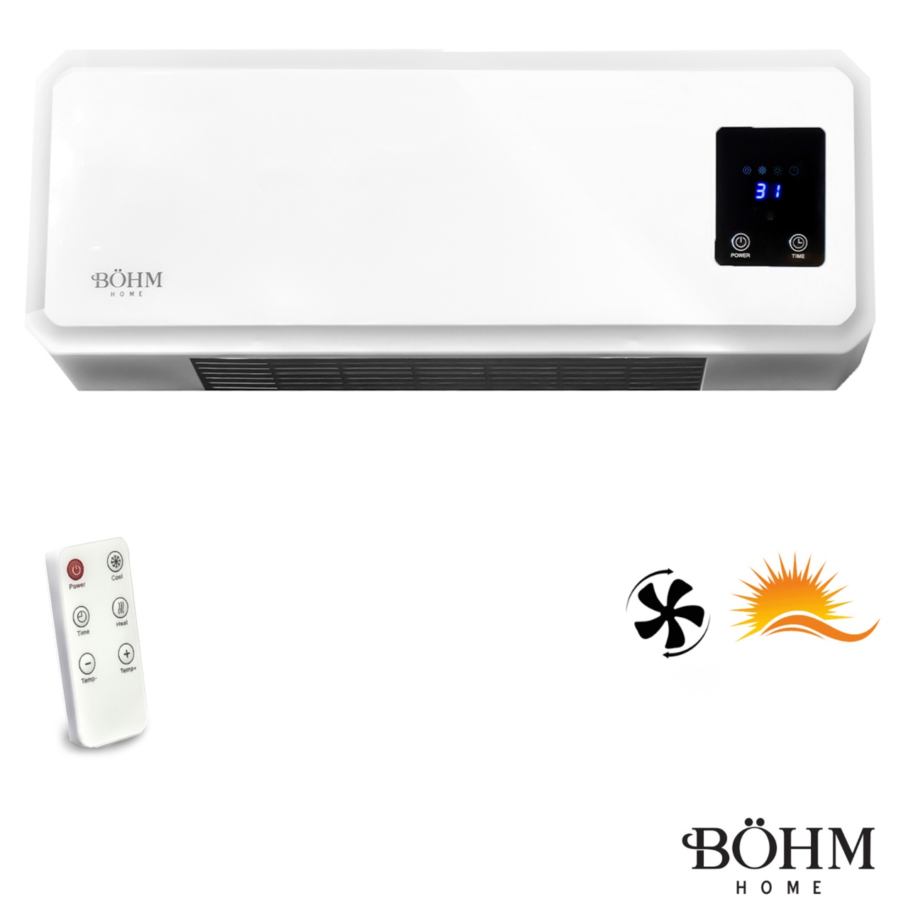 Aeroterma de perete BH2000 BÖHM , doua trepte de putere 1000/2000W ...