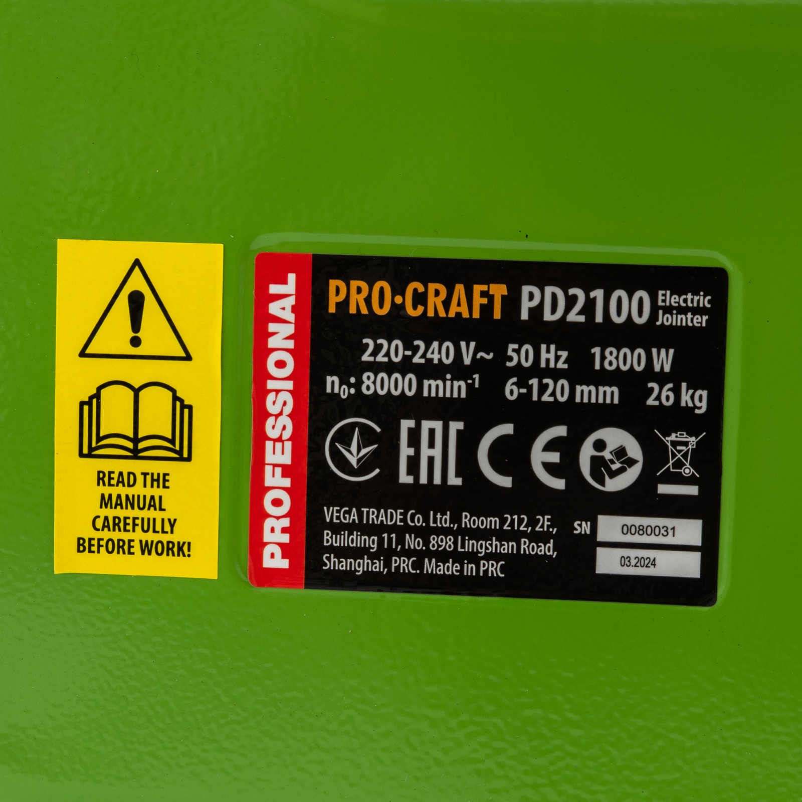 Rindea/abric cu grosime PROCRAFT PD2100 , 1800 W, 8000 rpm