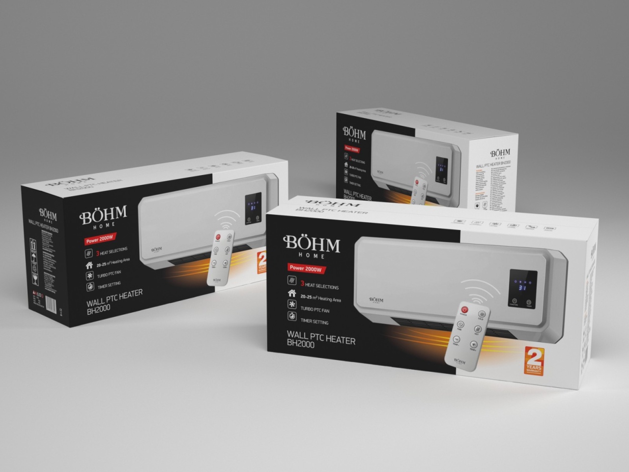 Aeroterma de perete BH2000 BÖHM , doua trepte de putere 1000/2000W ...