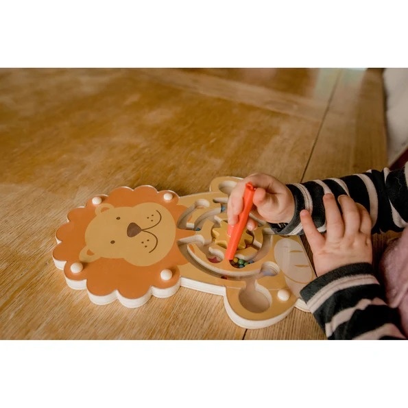 Labirint magnetic din lemn Leu, Orange Tree Toys