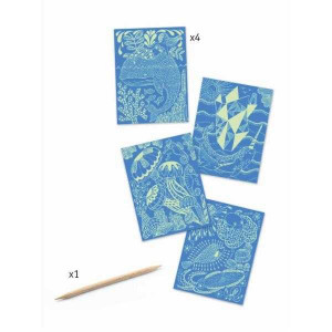 Joc creativ de razuit planse fluorescente In adancul oceanului, Djeco