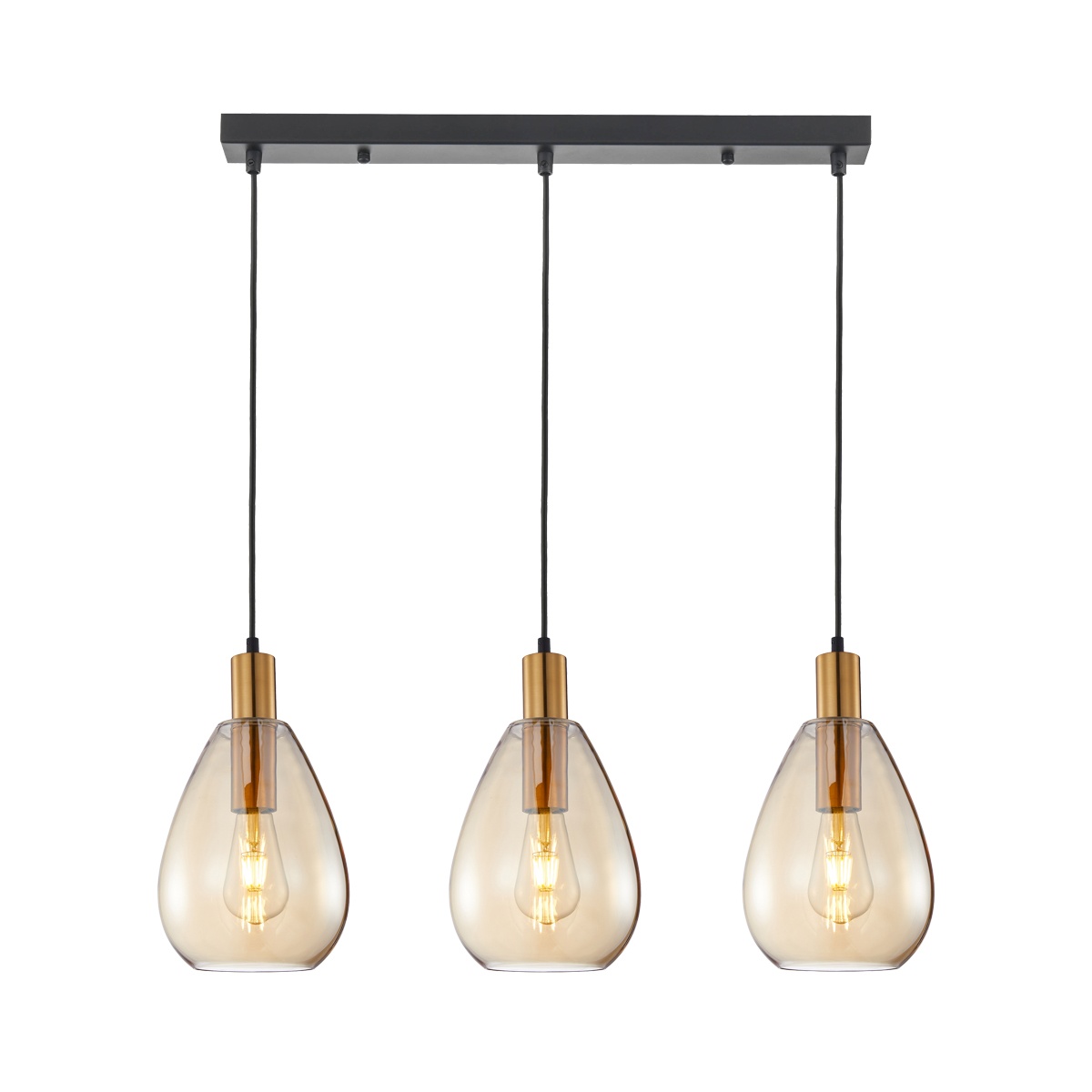 Lustra Zulo Negru, Auriu 3xE27