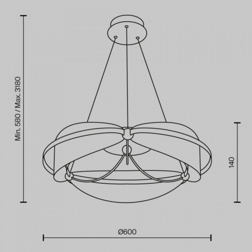 Lustra moderna alama cu cerc din metal si led Maytoni Breeze – Design ...