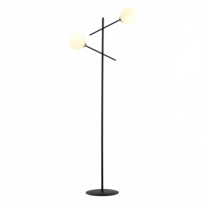 Lampadar modern negru cu 2 globuri albe Linear – Design modern ...