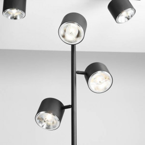 Lampadar modern negru liniar cu 3 becuri Bot