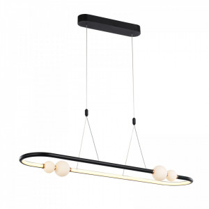 Lustra moderna neagra cu led Lausanne