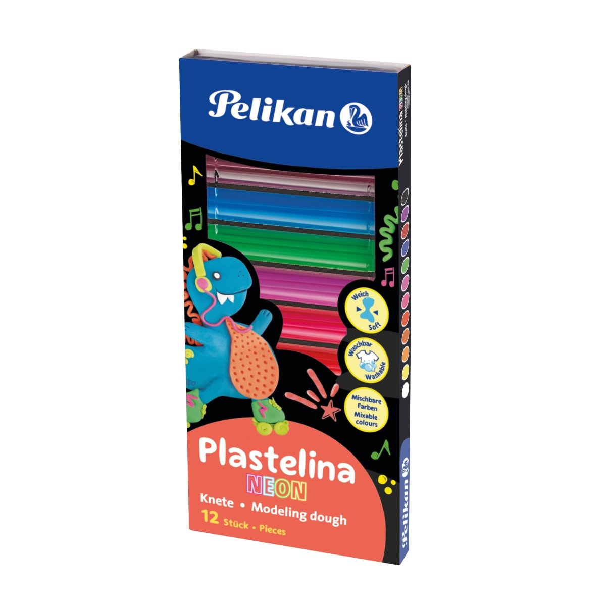 Plastilina, set 12 culori fluorescente