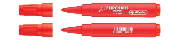 Marker flipchart, permanent, rosu, Herlitz